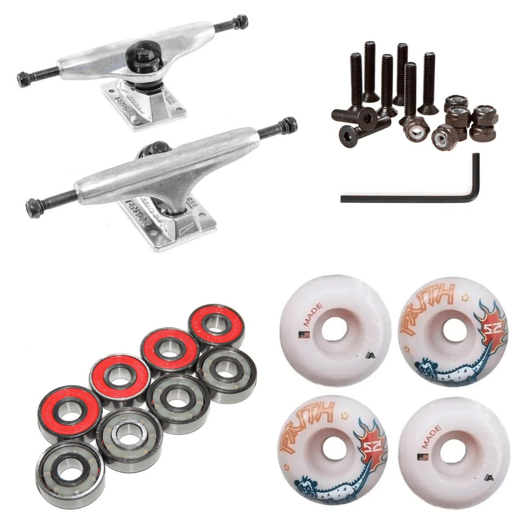 Tensor Trucks Alloys 139 + Roda Faith 52+ Rolamento Reds Kolami ...